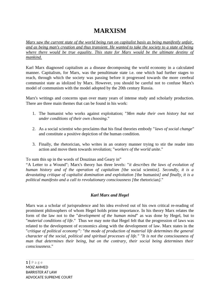 MARXISM | PDF | Karl Marx | Communism