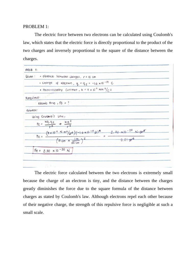 Calculating Electric Forces with Coulomb's Law | PDF