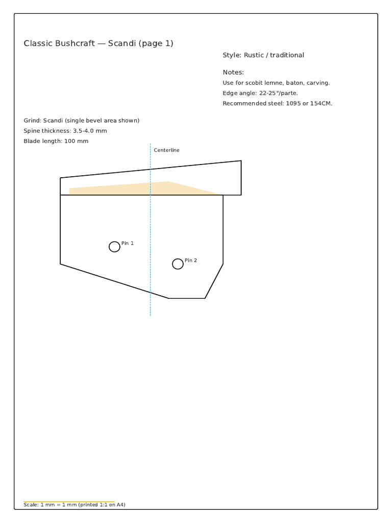 Knife Templates A4 6pages | PDF | Blade | Knife