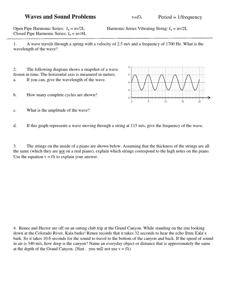 Waves and Sound Problems | PDF | Waves | Harmonic