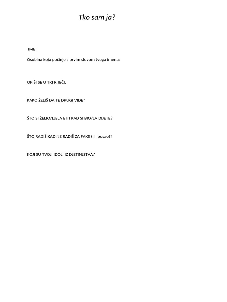 Tko Sam Ja | PDF