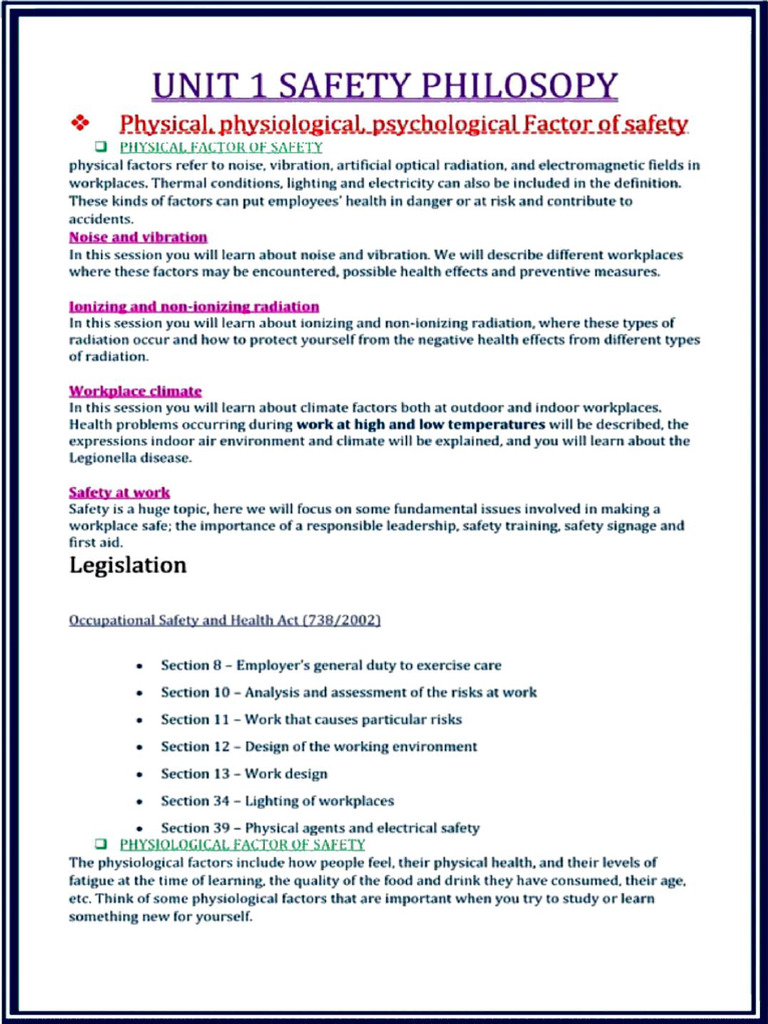 Unit 1 Safety Engg | PDF