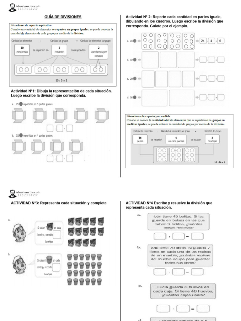 Guía Práctica de Divisiones para Niños | PDF