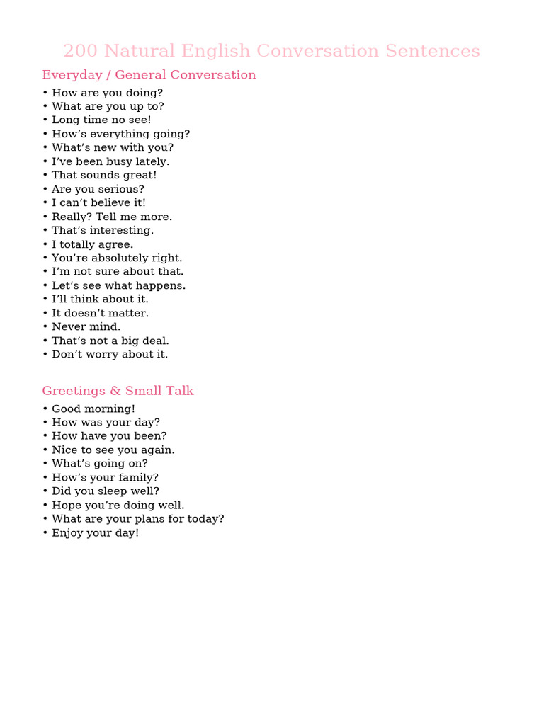 Natural English Conversations 200 | PDF