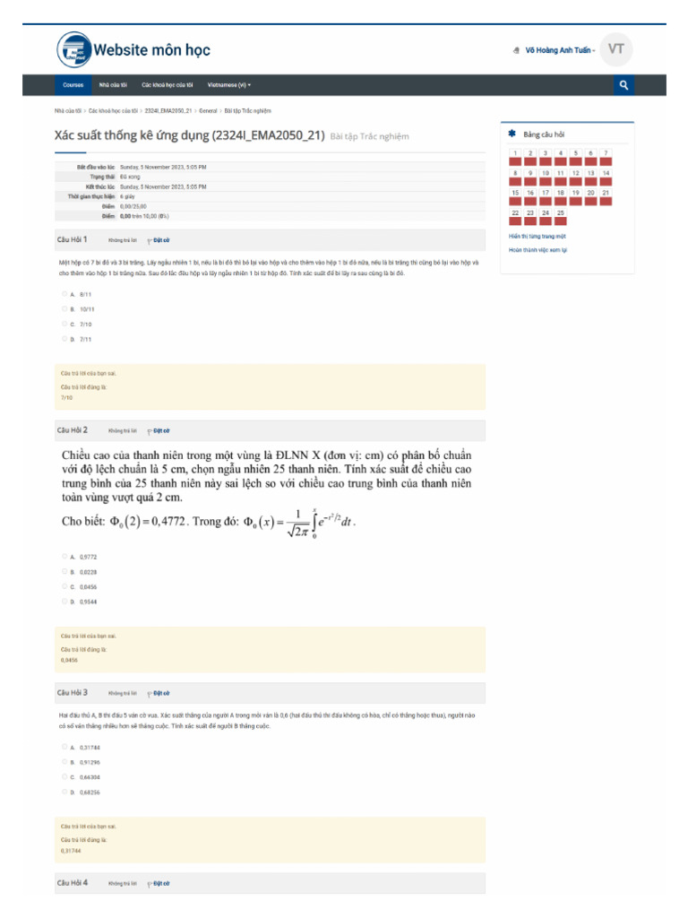 Screencapture Courses Uet Vnu Edu Vn Mod Quiz Review Php 2023 11-05-17!05!34 | PDF