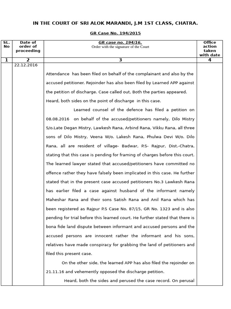 GR1266-14( Discharge Petition) | PDF | Criminal Justice | Crime & Violence