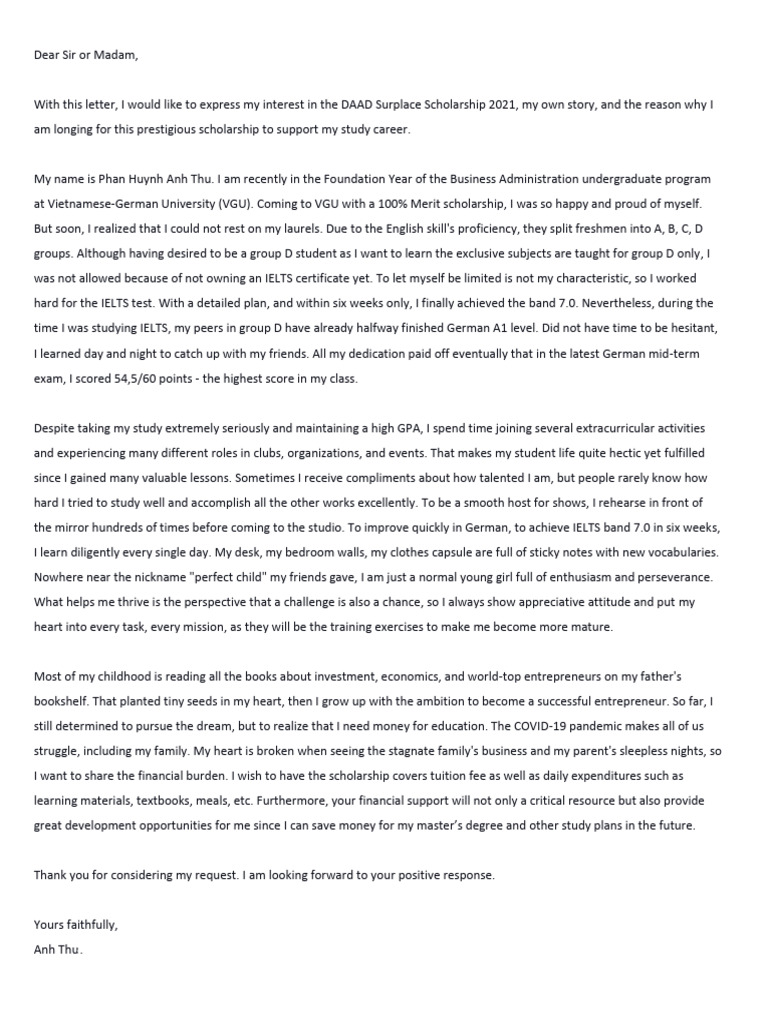 Motivation Letter | PDF