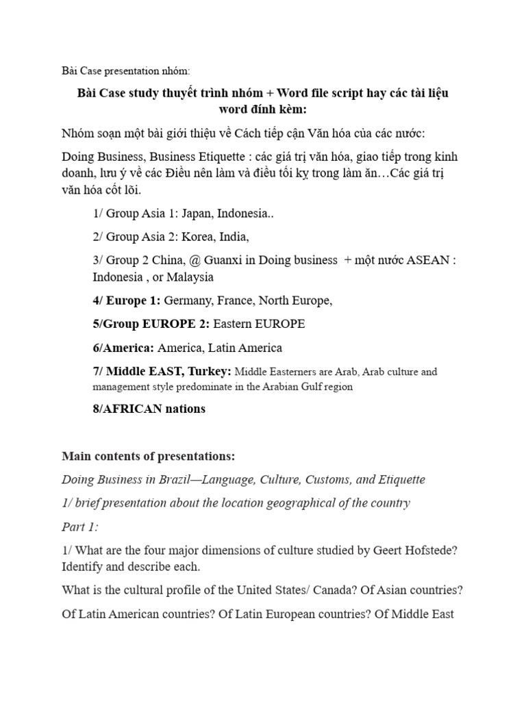 Bài Case Presentation Cross Cultural Class 2025 | PDF | Stereotypes ...