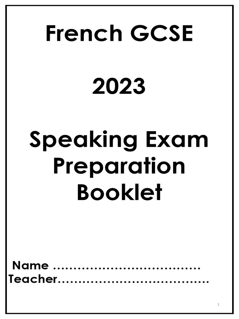 GCSE French Speaking Exam Guide | PDF | Grammar | Linguistics