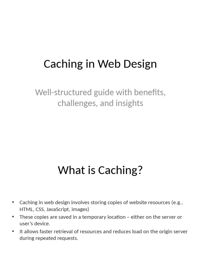Caching in Web Design With Definition | PDF