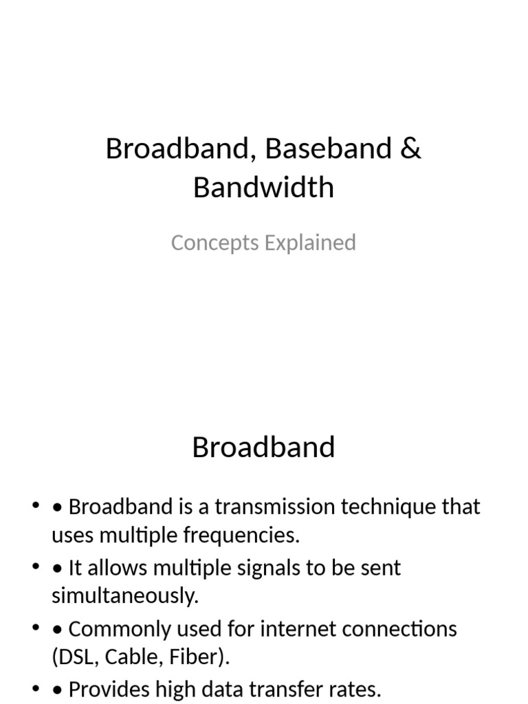 Broadband Baseband Bandwidth | PDF