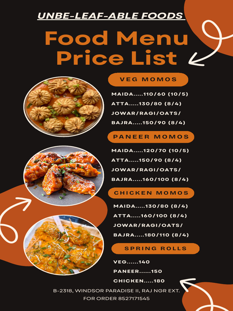Momo Menu and Price List | PDF | Foods | Cuisine