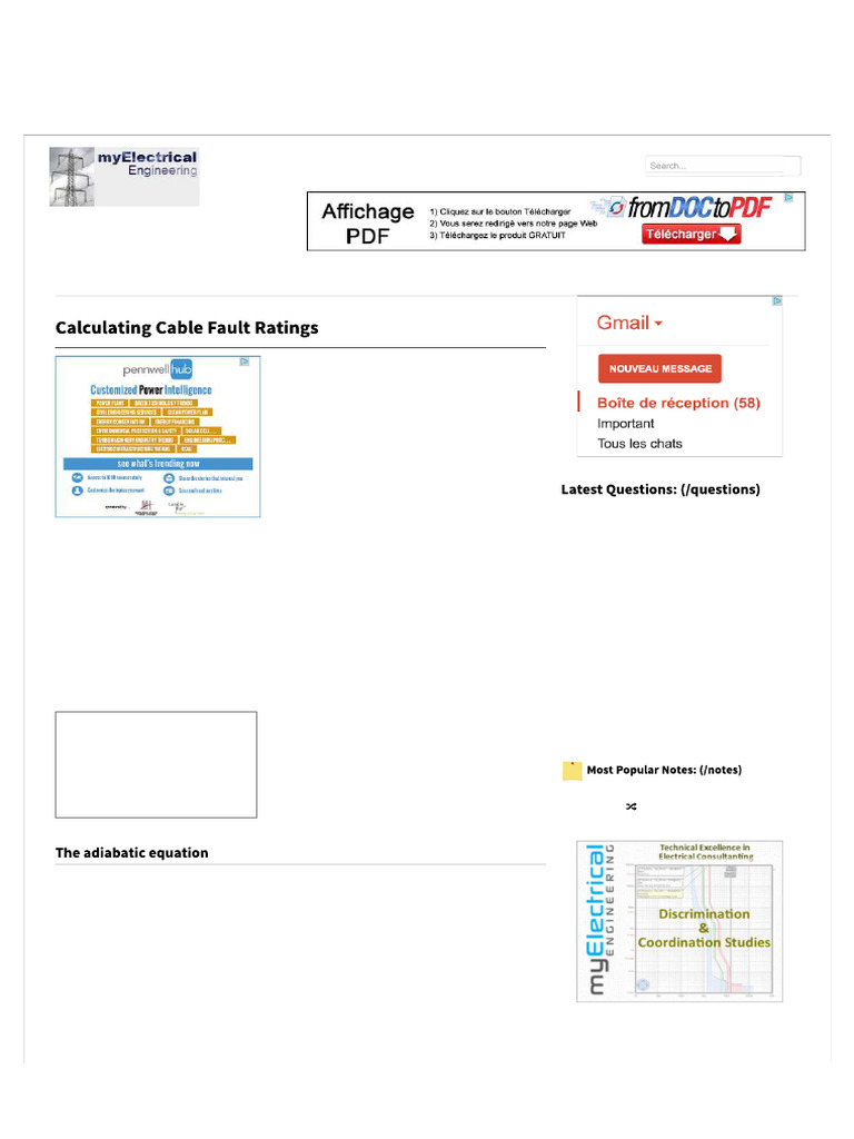 Calcultion Cable Fault Ratings | PDF | Electrical Conductor ...