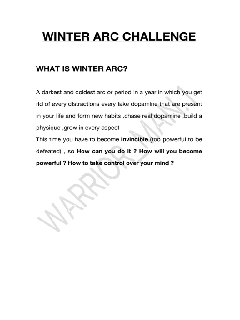 Winter Arc Challenge | PDF