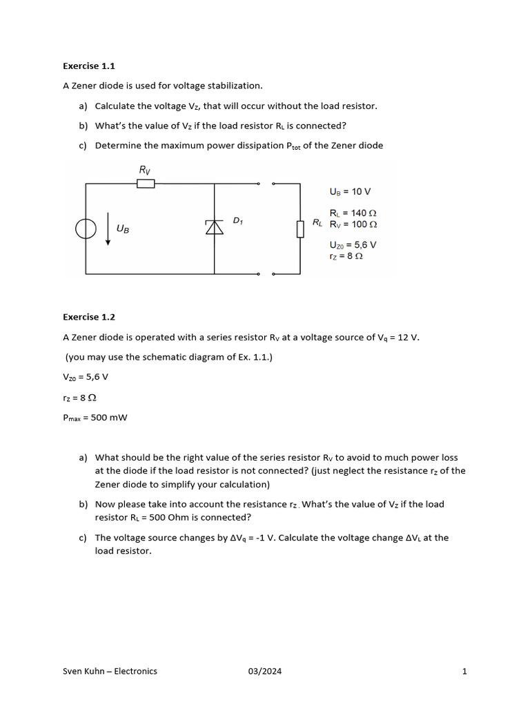 Electronics Exercises 1.007 | PDF | Operational Amplifier | Amplifier
