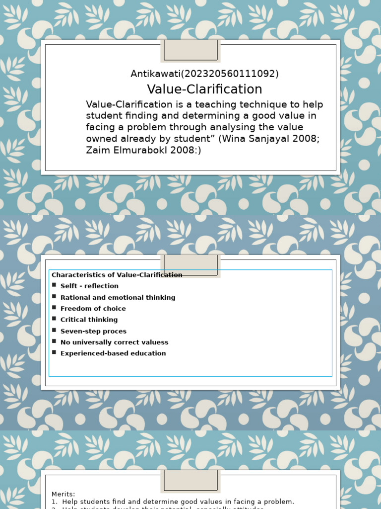 Value-Clarification N Problem-Posing | PDF