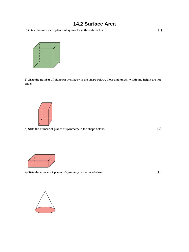 Planes of Symmetry in 3D Shapes | PDF