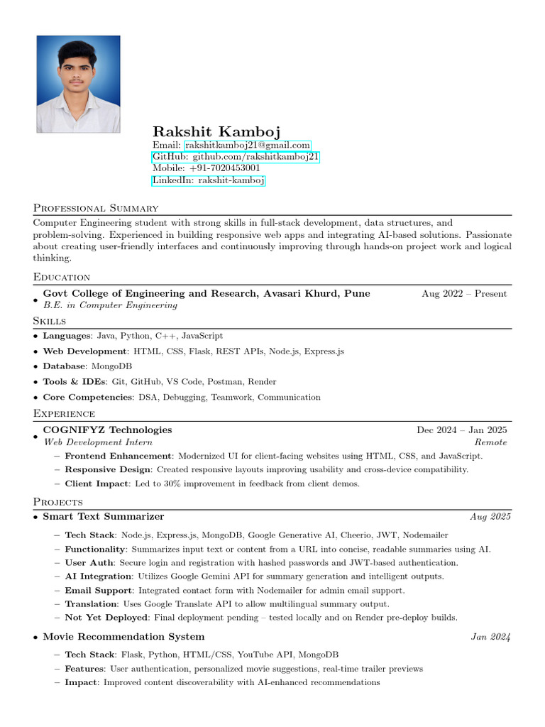Rakshit.cv | PDF | Web Development | Software Engineering