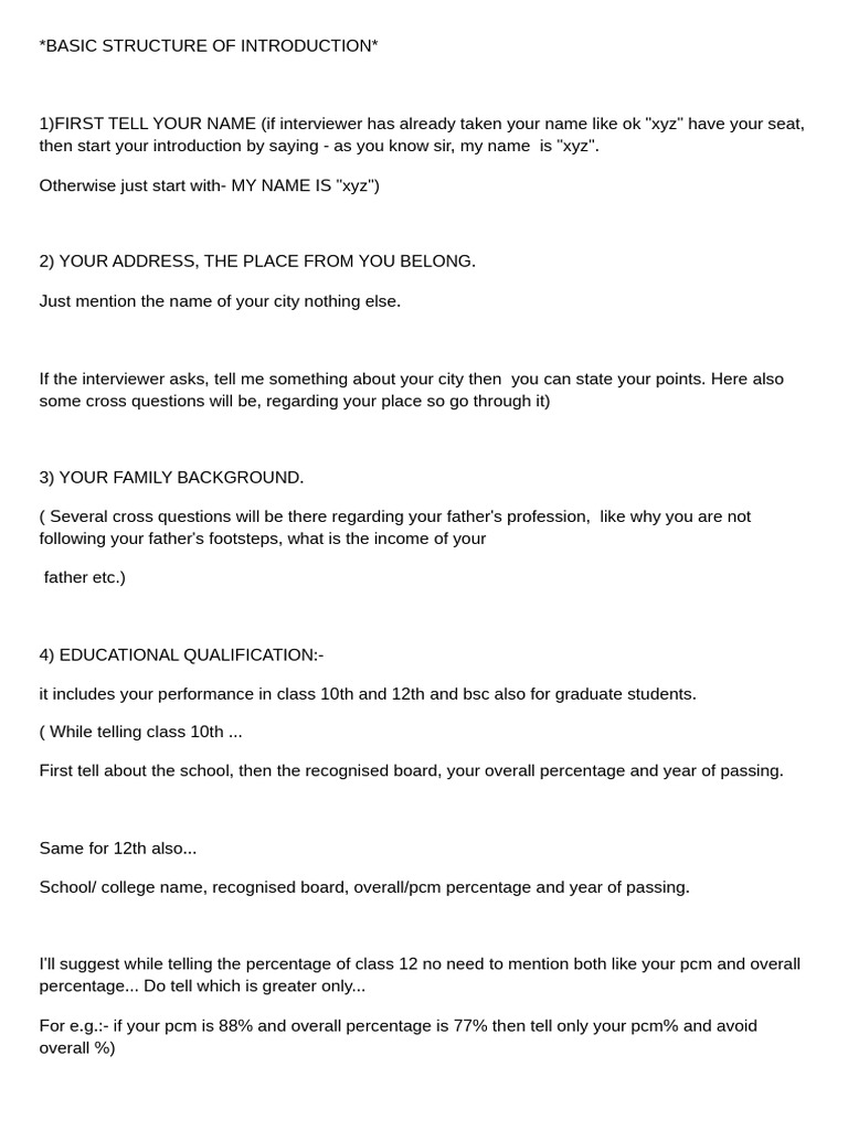 Effective Interview Introduction Guide | PDF