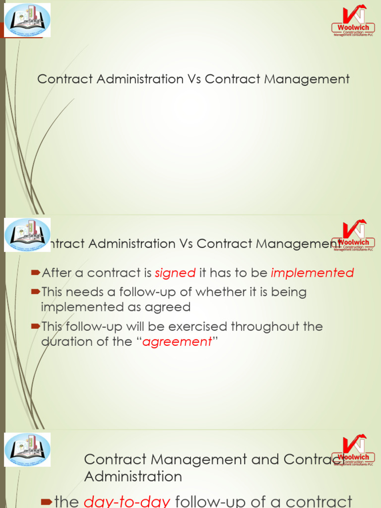3 Contract Administration Vs Contract Management | PDF | Evaluation ...