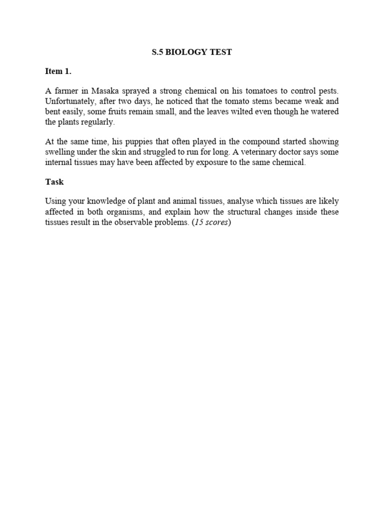 S5 BIO test | PDF