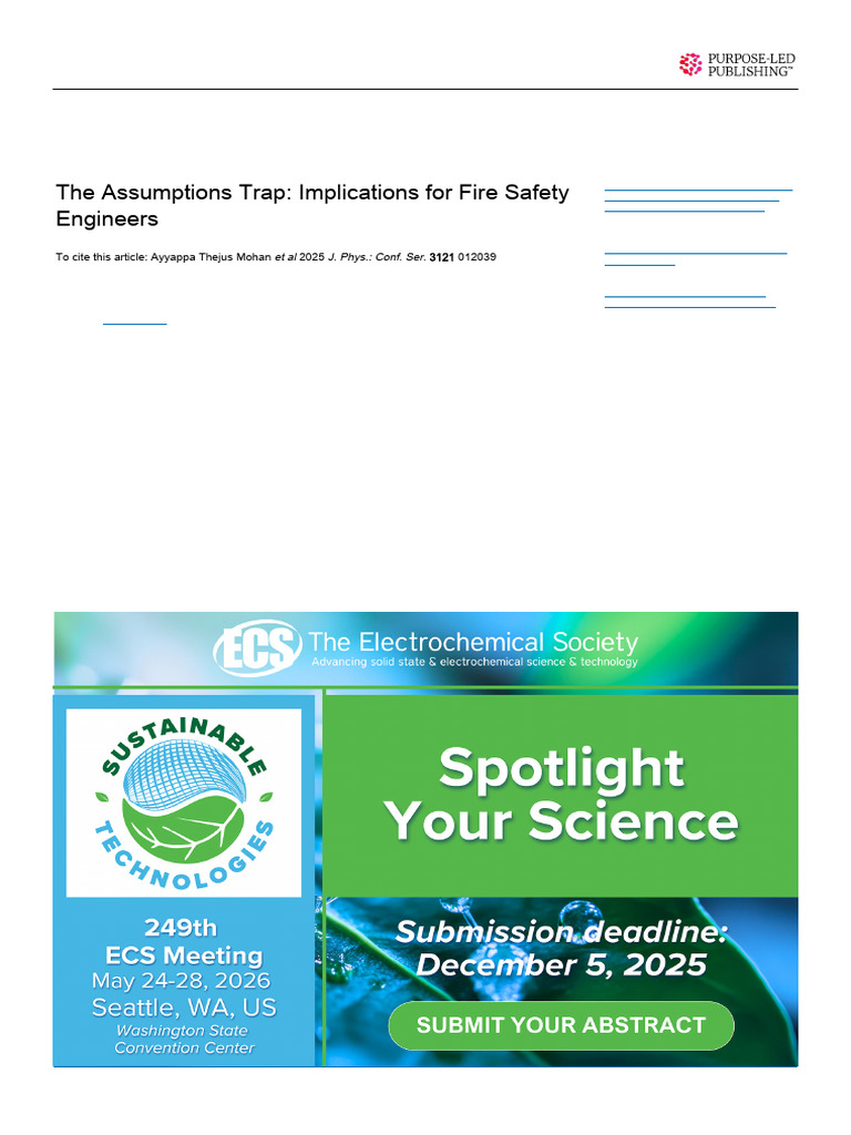 The Assumptions Trap Implications For Fire Safety | PDF | Thought | Data