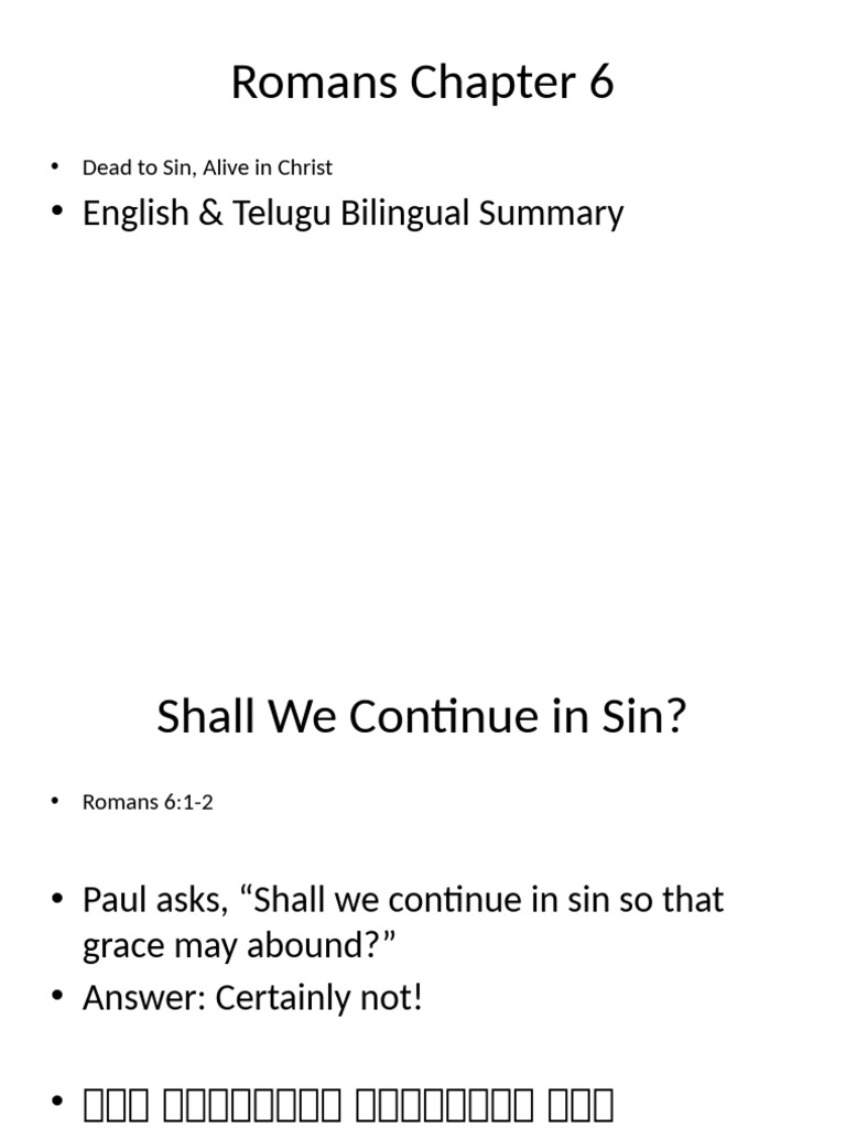 Romans Chapter 6 Slide Deck | PDF