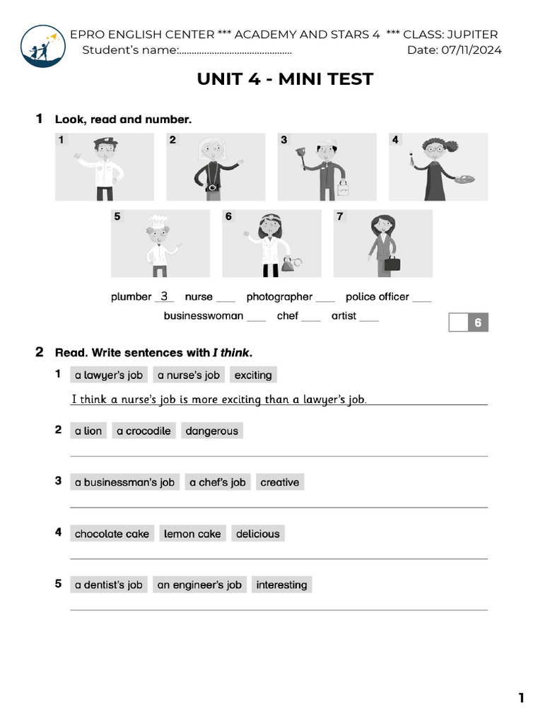 Unit 4 - Mini Test | PDF