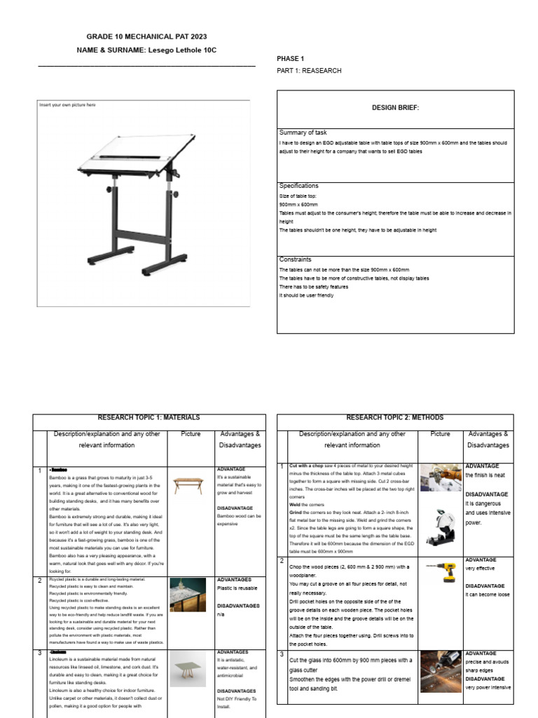Pat Phase 1.1 Working Document | PDF | Recycling | Drill
