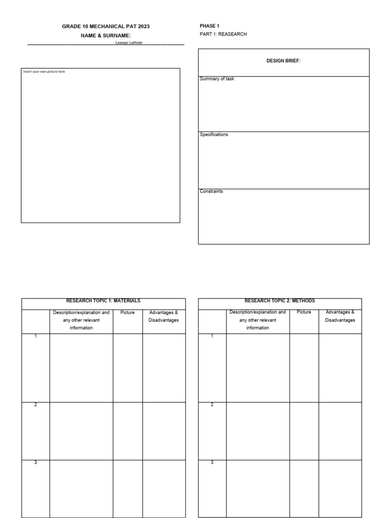 Pat Phase 1.1 Working Document | PDF