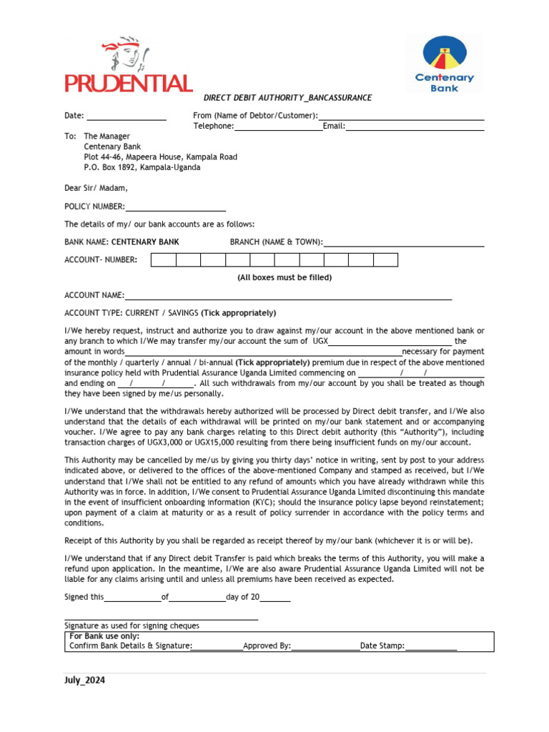 Direct Debit Authority for Insurance Payments | PDF | Banks | Debit Card