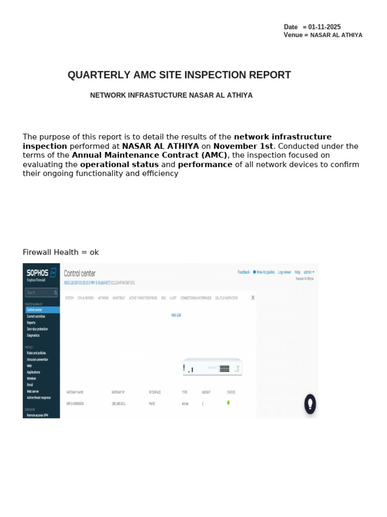 Nasar Al Athiya Amc Report | PDF