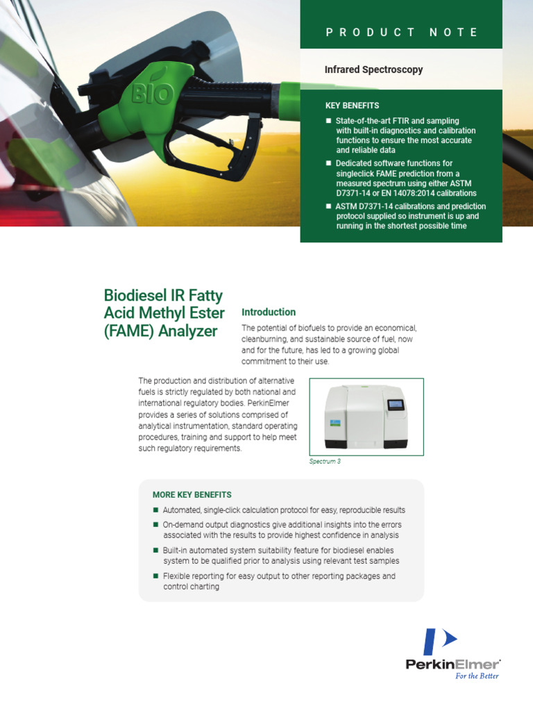 (App Note) Biodiesel IR Fatty Acid Methyl Ester (FAME) Analyzer | PDF ...
