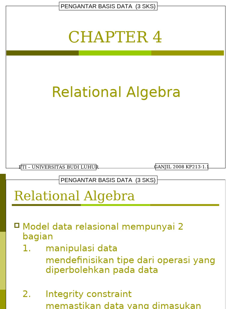 Chapter4 Relational Algebra | PDF