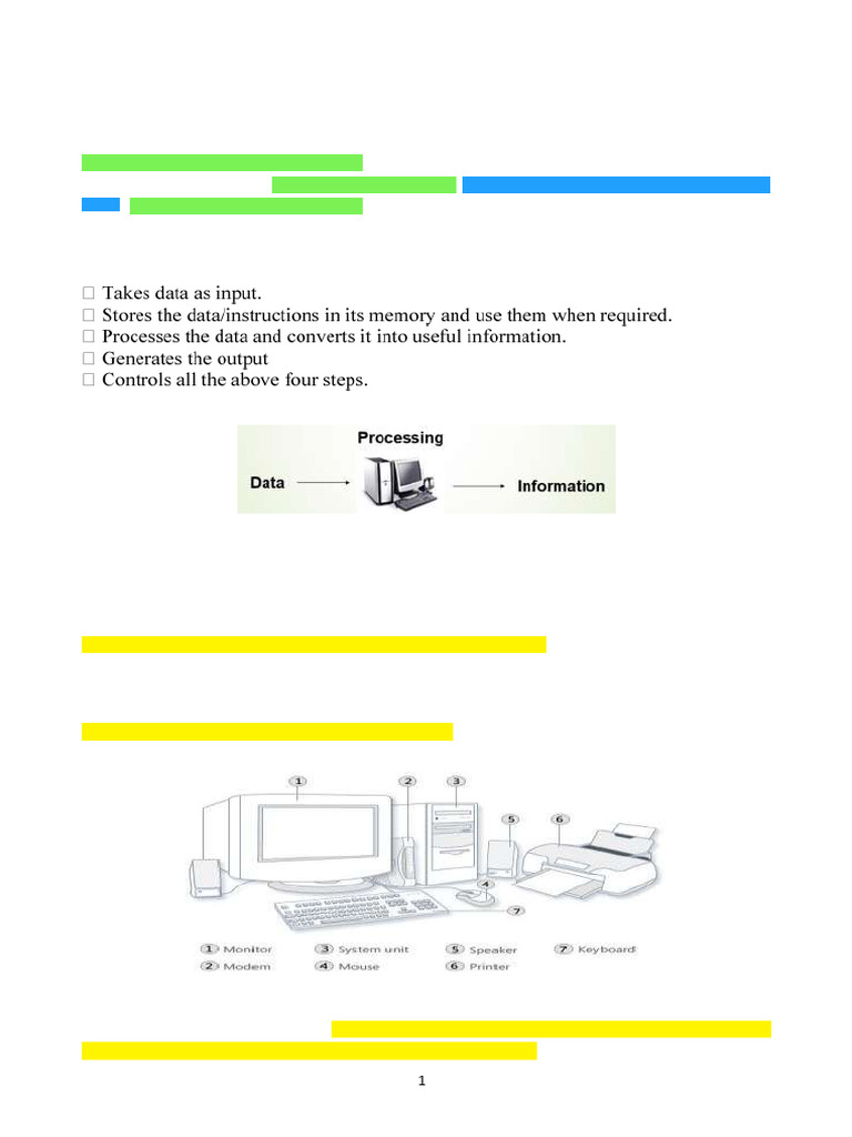 Lecture 1 | PDF | Computer Data Storage | Byte
