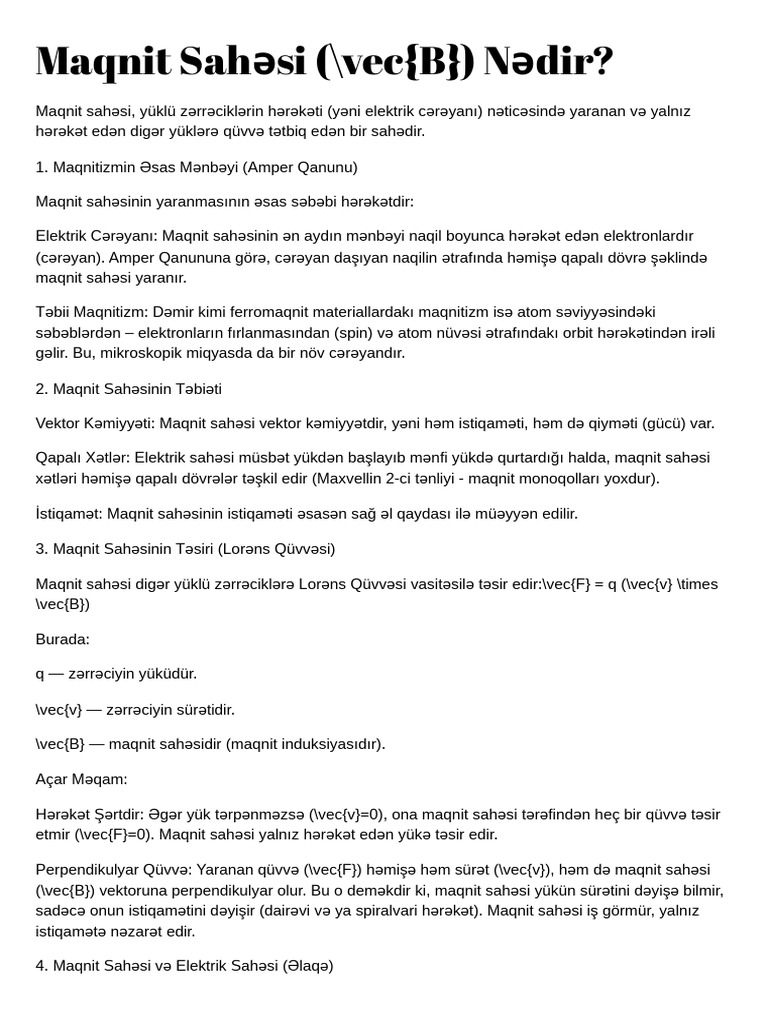 Maqnit Sahəsi (Vec (B) ) Nədir - 20251110 - 130945 - 0000 | PDF