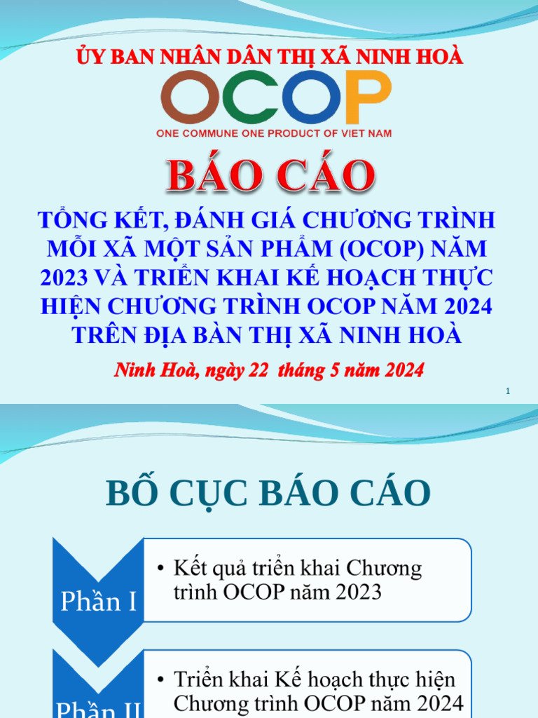 BC HN Tong Ket Ocop Ninh Hòa 2023 Final | PDF