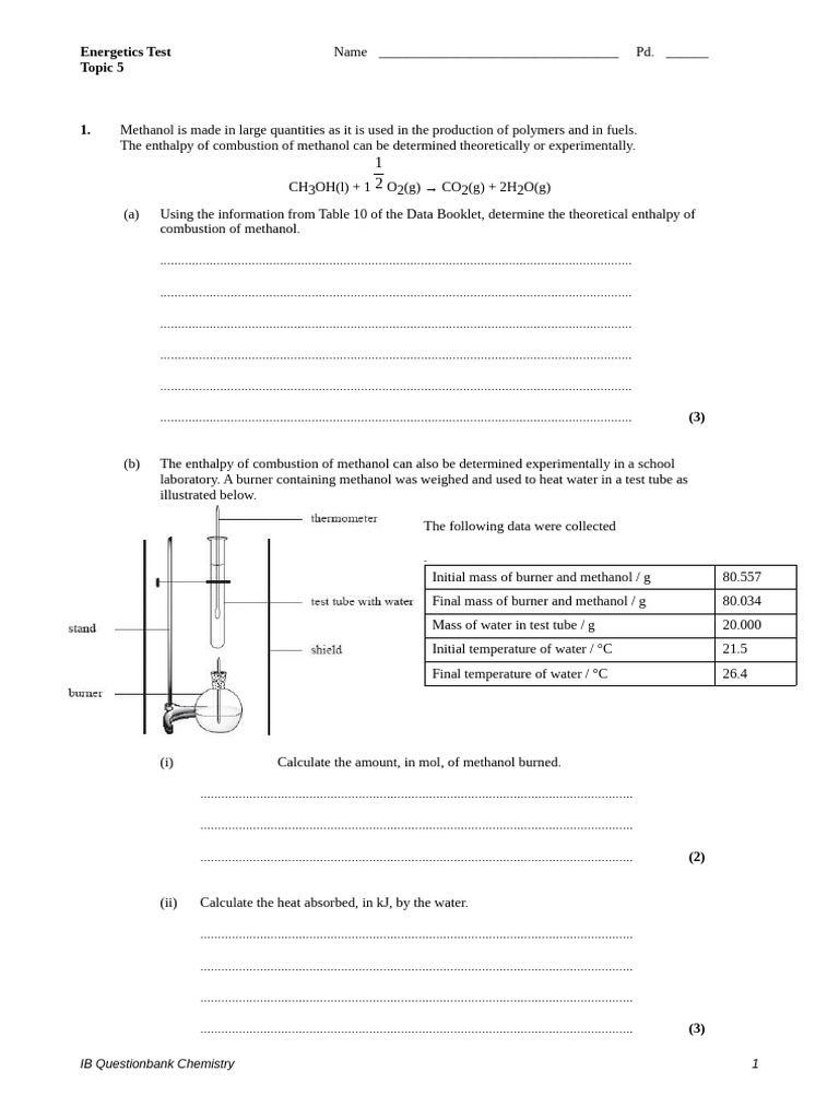 Energetics Practice Sheet 1 | PDF | Heat | Ozone