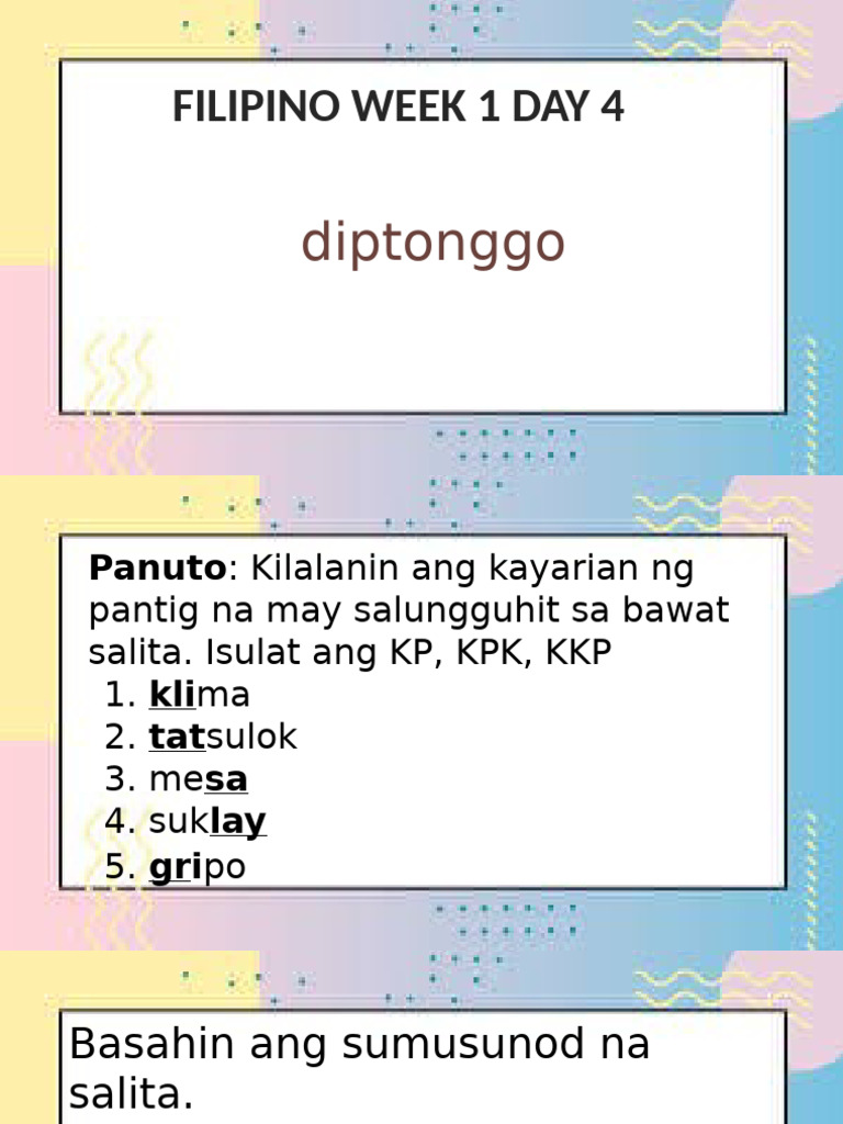 q3 Filipino Week 1 Day 4 | PDF