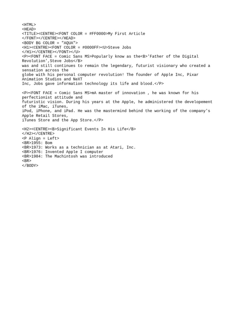 HTML Assignment 1 Notepad | PDF