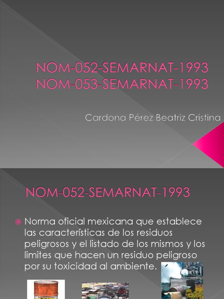 Nom 052 Semarnat 1993 | PDF | Regulación | Residuos