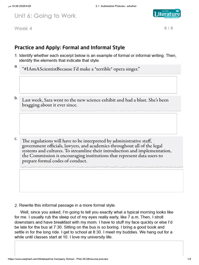 Formal and Informal Style - Ex | PDF