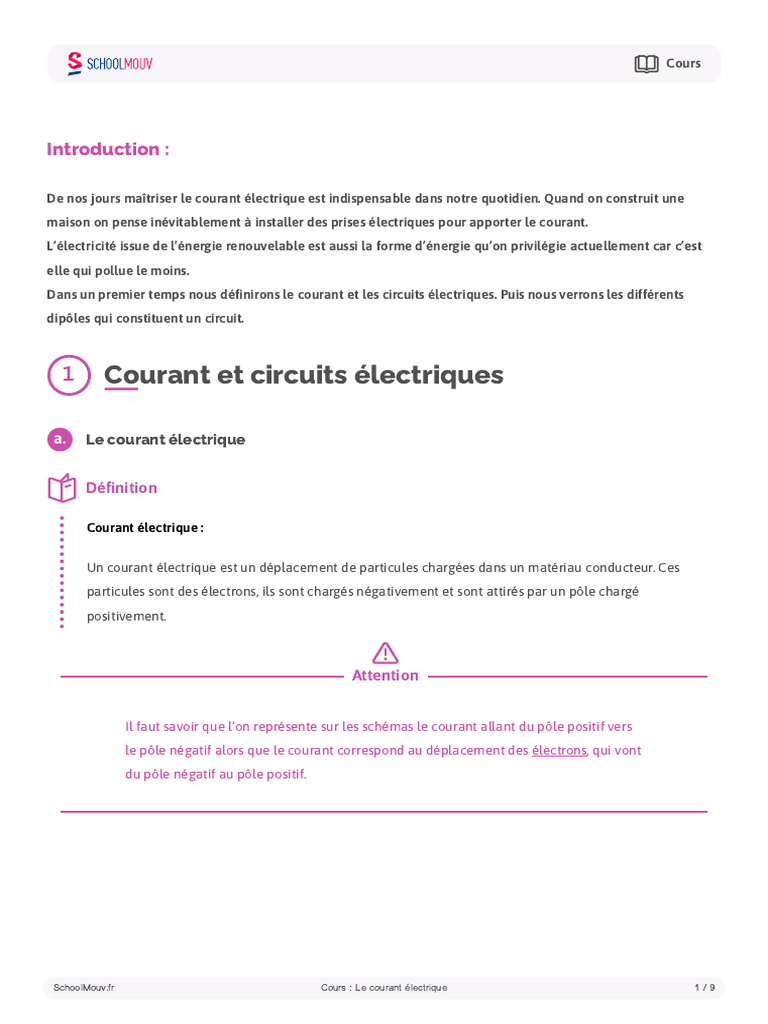 Comprendre le courant électrique et ses circuits | PDF | Courant ...