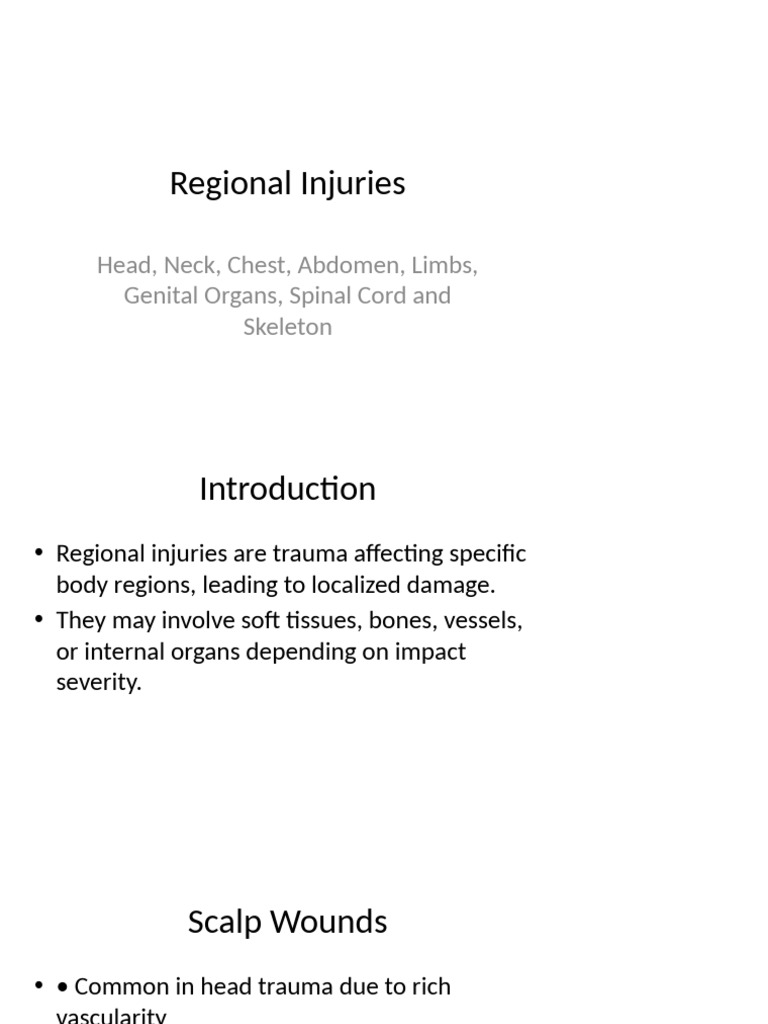 Understanding Regional Injuries and Management | PDF | Major Trauma ...