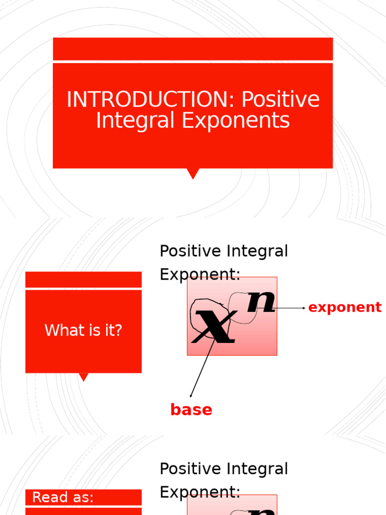 Positive Integral Exponents Explained | PDF | Arithmetic | Number Theory