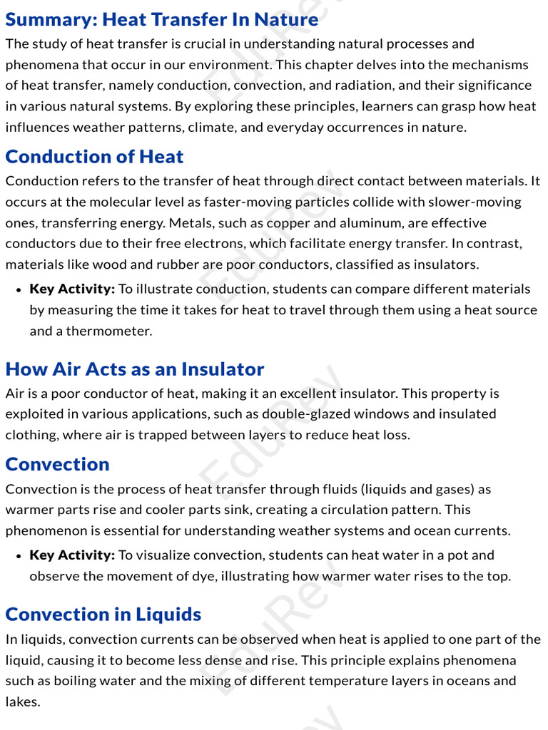 Heat Transfer Mechanisms in Nature | PDF | Heat Transfer | Water