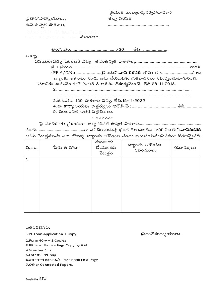 1) D.D.O. Forwarding Letter | PDF