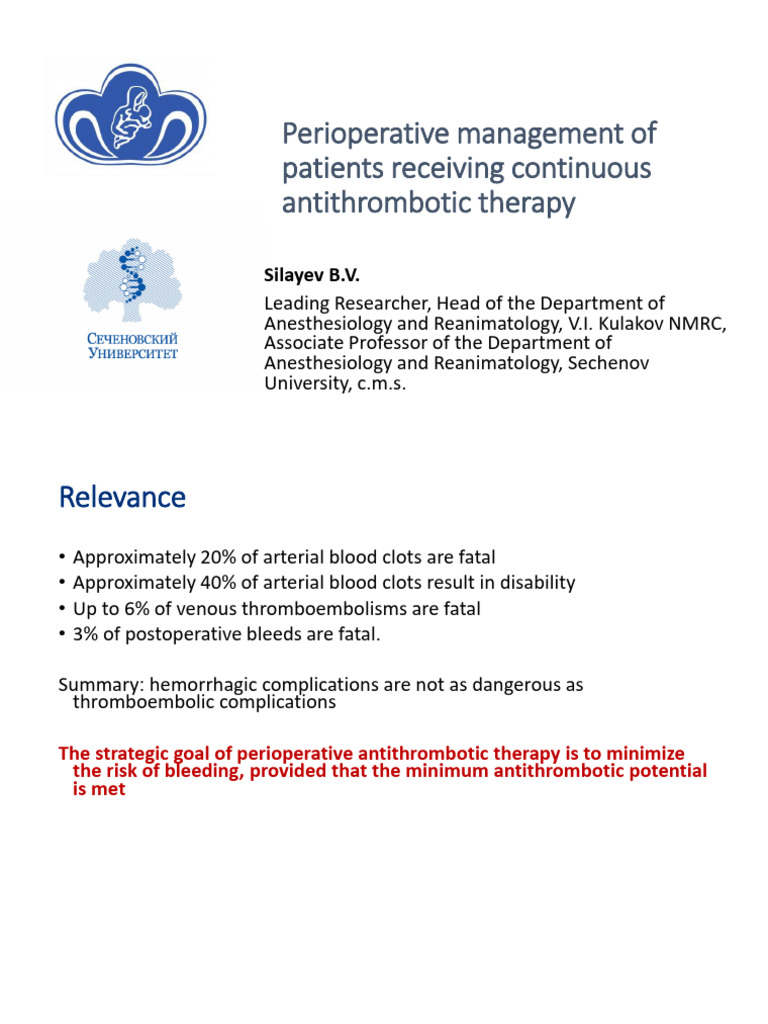 Anesthesiologists - Silaev B. Perioperative Management of Patients ...