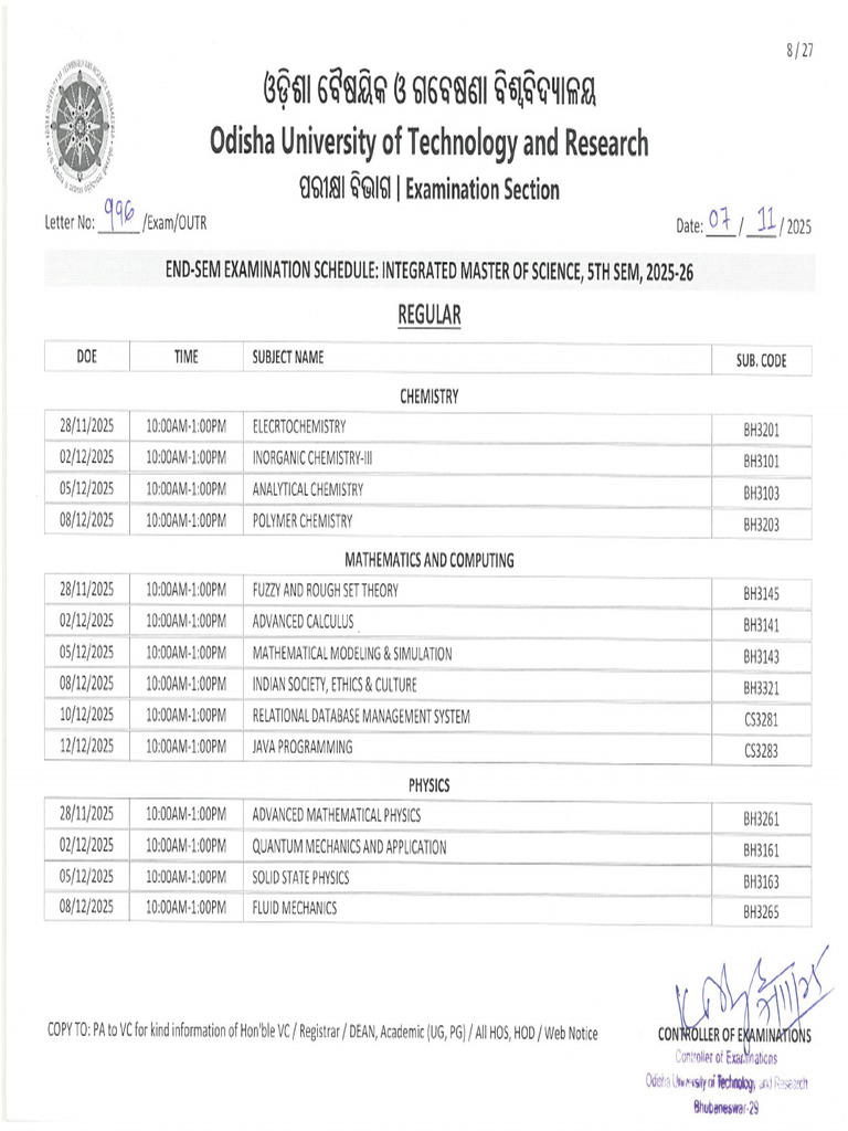 IMSC 5th Sem Regular | PDF