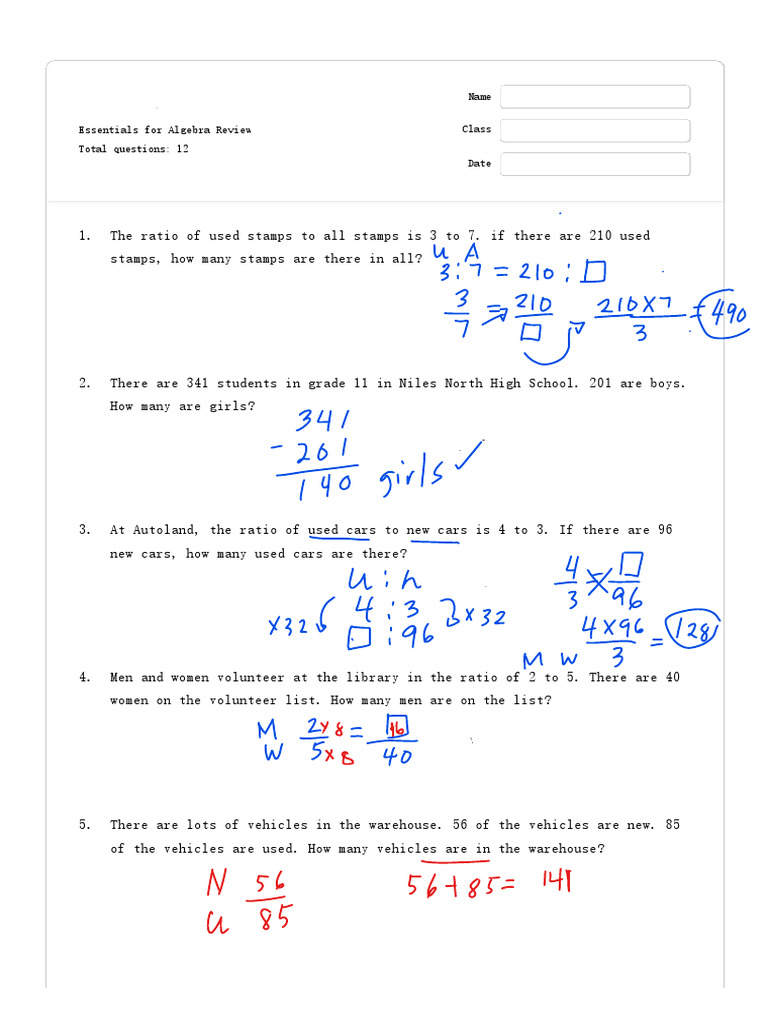 Algebra Ratio and Proportion Worksheets | PDF | Chess Openings | Chess ...